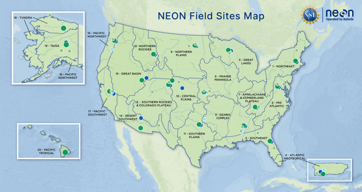About Field Sites and Domains | NSF NEON | Open Data to Understand our ...